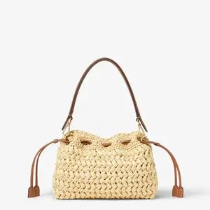 Fendi Baguette® Soft Medium Natural-colored Raffia-effect Woven Bag